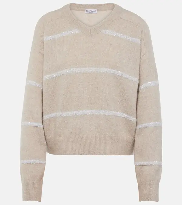 Brunello Cucinelli V-neck Sweater - Neutrals