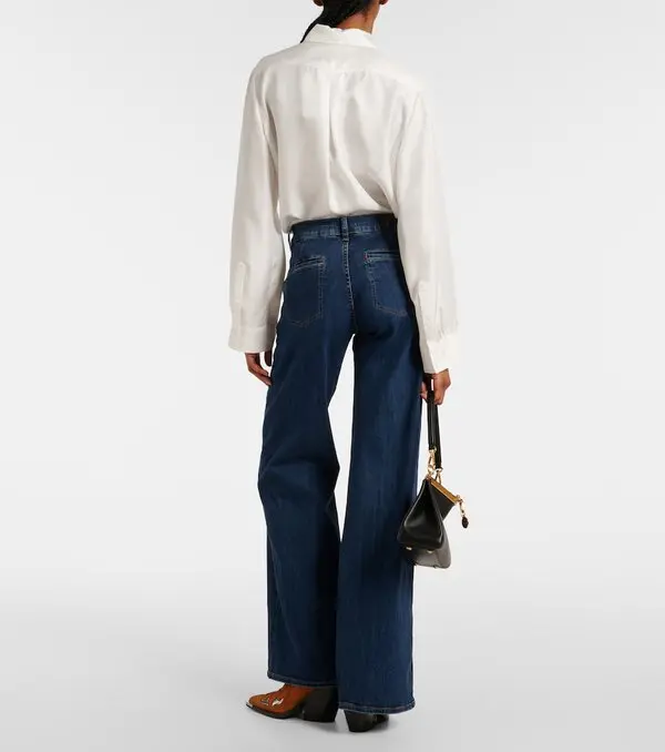 7 For All Mankind Lotta Rebel High-rise Wide-leg Jeans