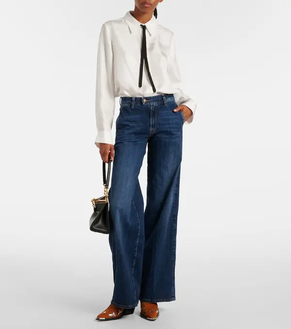 7 For All Mankind Lotta Rebel High-rise Wide-leg Jeans