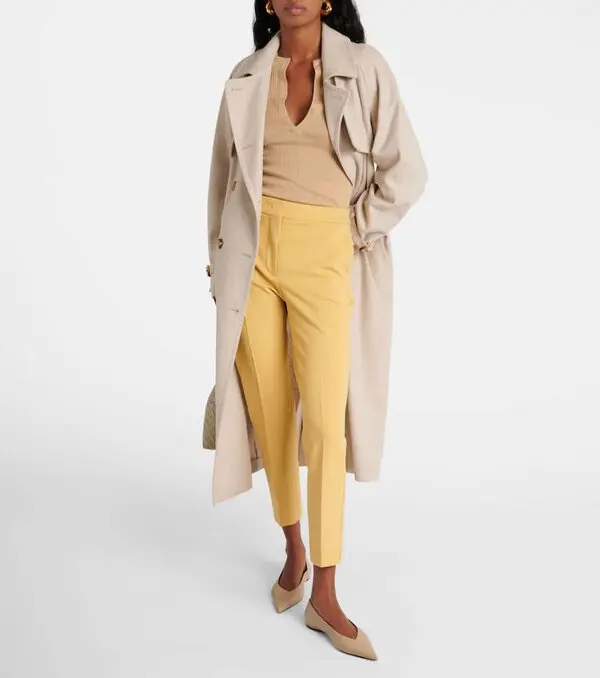 Max Mara Pegno Cropped Slim Pants - Beige