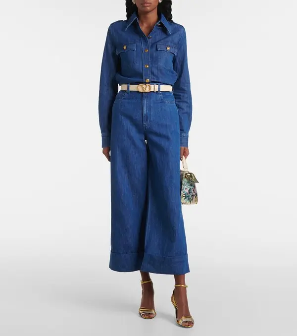 Valentino Garavani High-rise Wide-leg Jeans