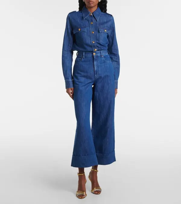 Valentino Garavani High-rise Wide-leg Jeans
