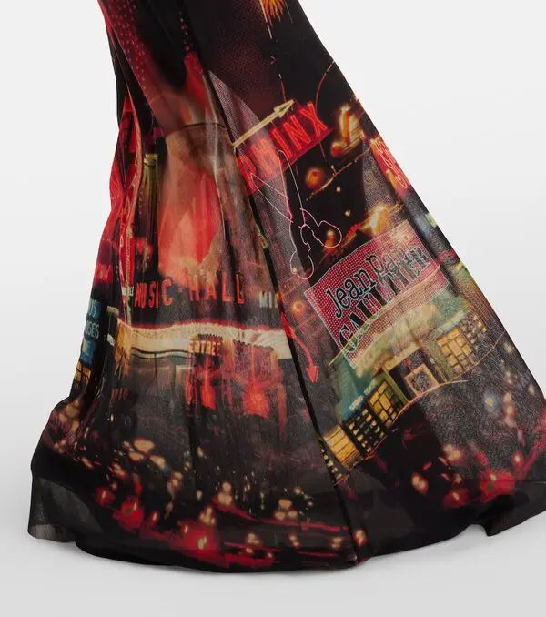 JEAN PAUL GAULTIER Printed Mesh Slip Dress