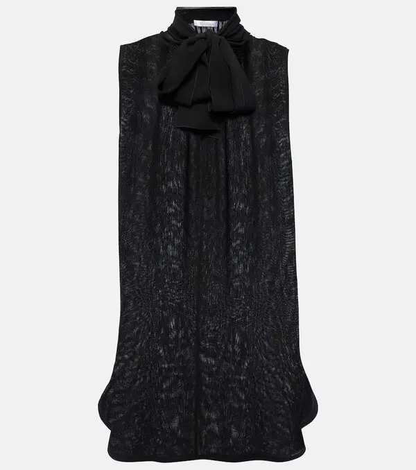 Max Mara Mela Silk Top With Bow Detail