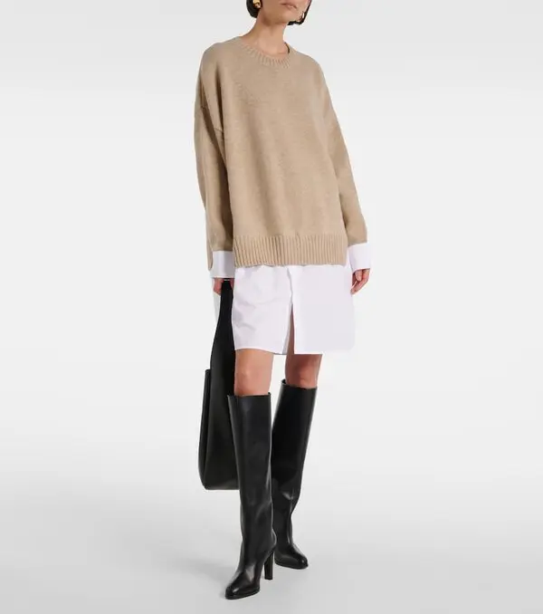 Stella McCartney Layered Virgin Wool Sweater - Beige