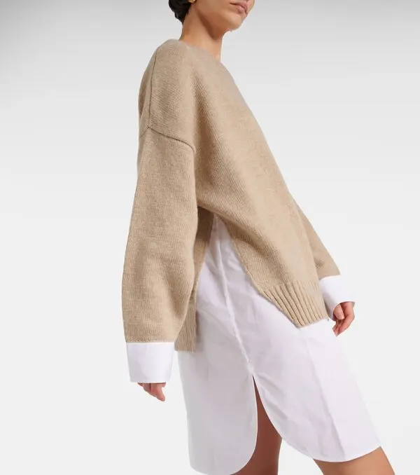 Stella McCartney Layered Virgin Wool Sweater - Beige