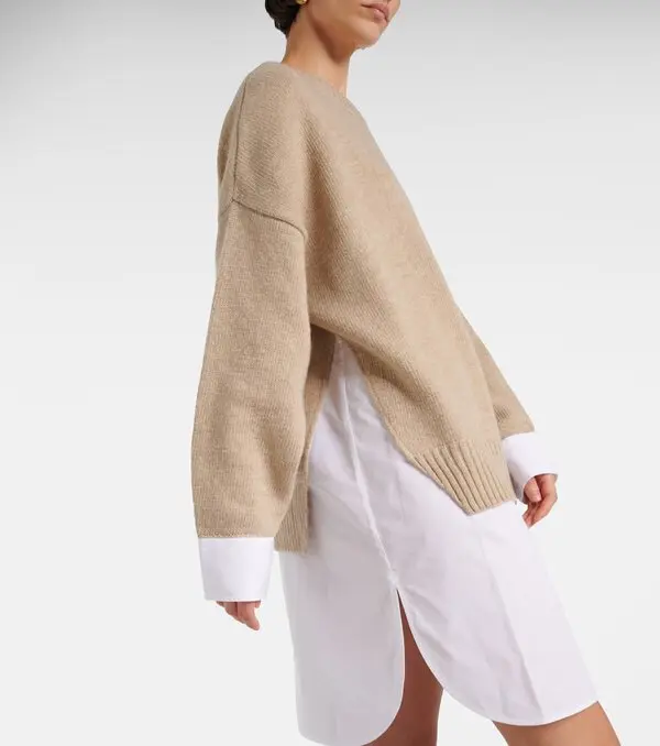 Stella McCartney Layered Virgin Wool Sweater - Beige