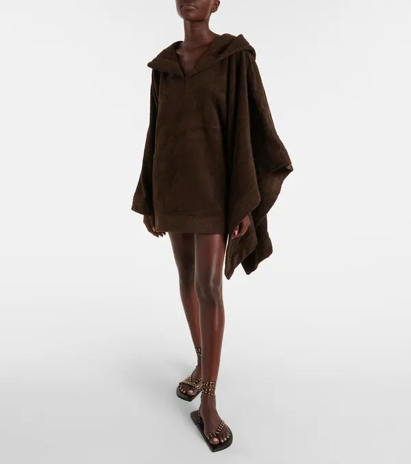 Alaïa Cotton Terry Hoodie - Brown