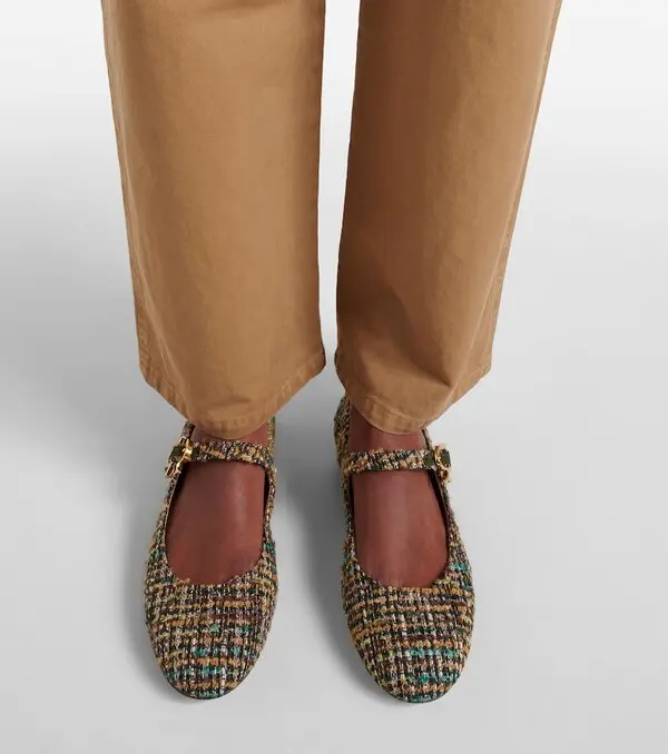 GIANVITO ROSSI Venezia Bouclé Ballet Flats