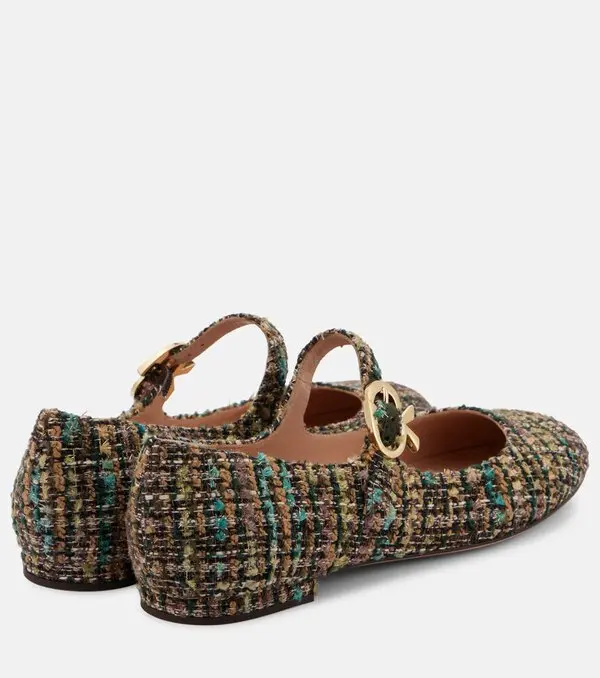 GIANVITO ROSSI Venezia Bouclé Ballet Flats