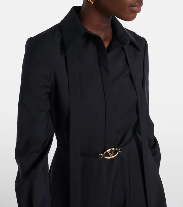 Valentino Garavani Belted Wool-blend Midi Dress
