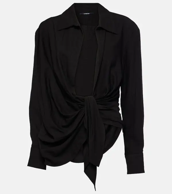 Jacquemus La Chemise Bahia Tie-detailed Top - Black