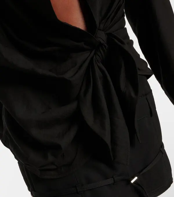 Jacquemus La Chemise Bahia Tie-detailed Top - Black