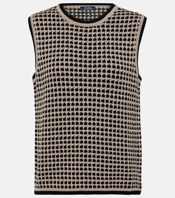 Max Mara Fleres Patterned Cotton Sweater Vest