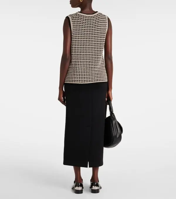 Max Mara Fleres Patterned Cotton Sweater Vest