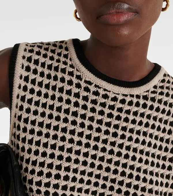 Max Mara Fleres Patterned Cotton Sweater Vest