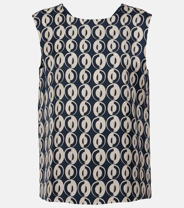 Max Mara Timetop Printed Silk Top