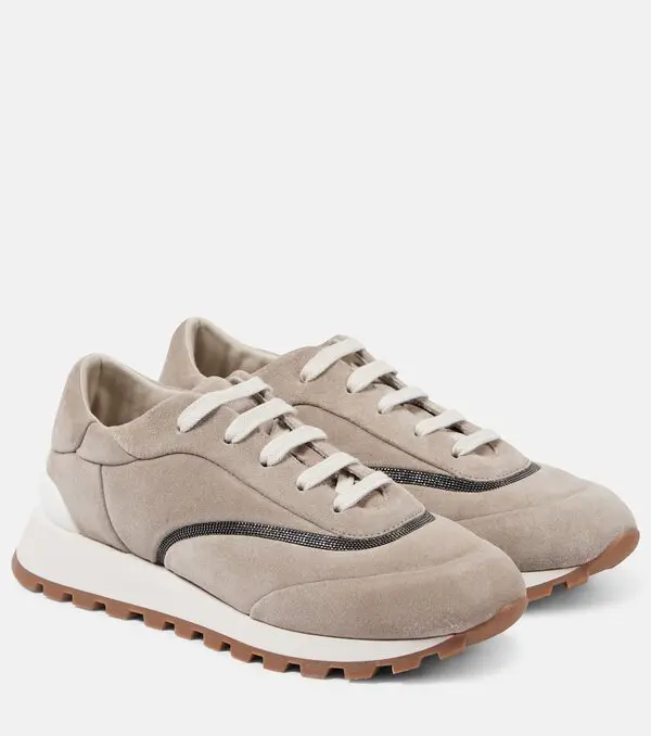 Brunello Cucinelli Monili Suede Sneakers