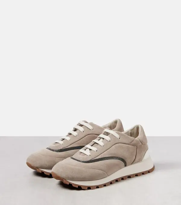 Brunello Cucinelli Monili Suede Sneakers