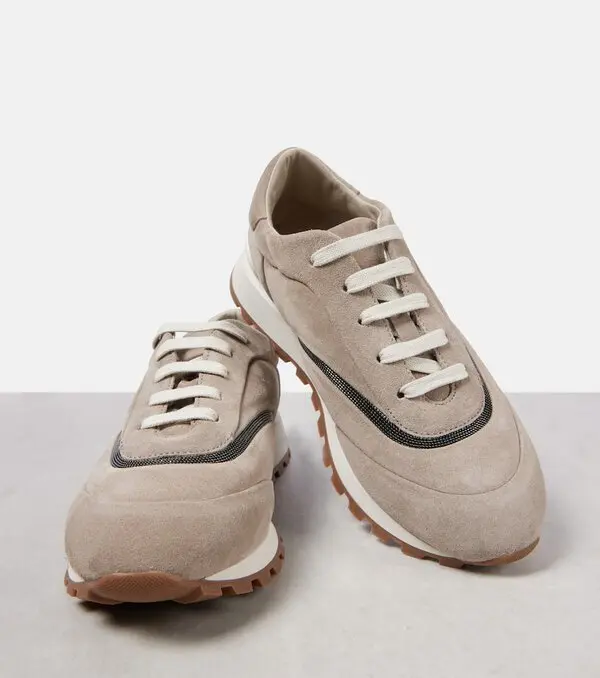 Brunello Cucinelli Monili Suede Sneakers