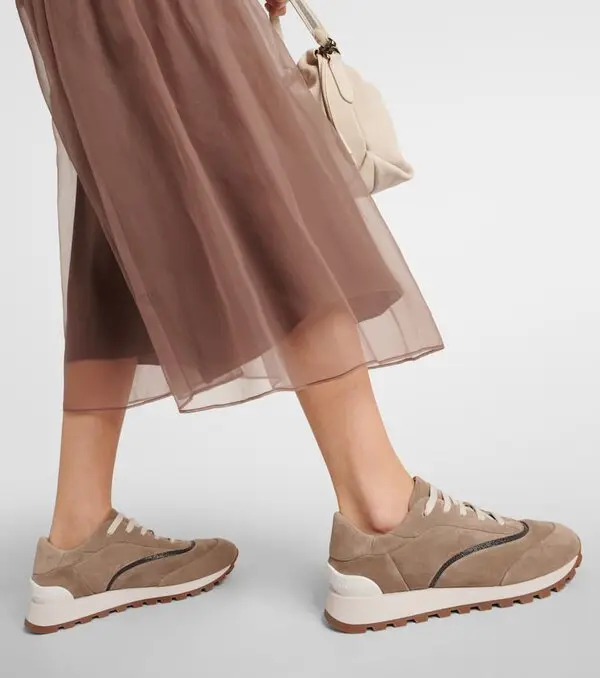 Brunello Cucinelli Monili Suede Sneakers