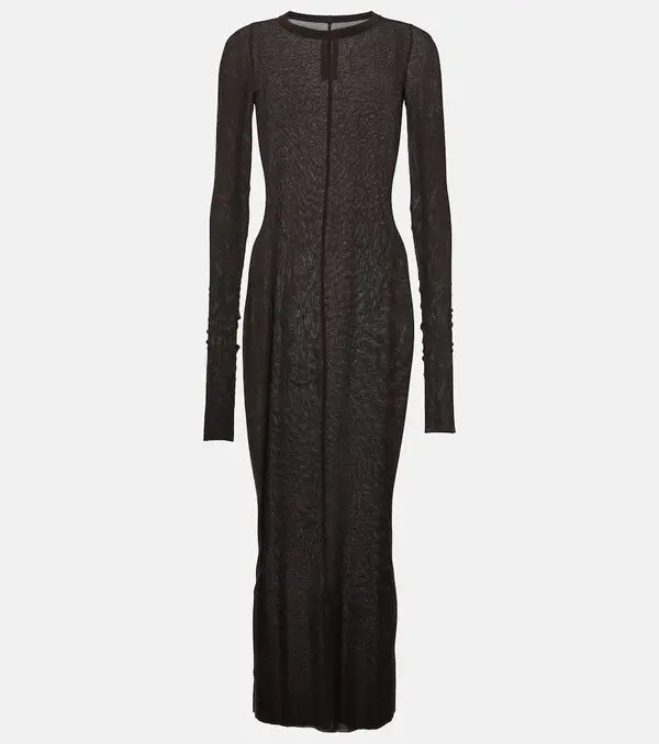 Rick Owens Jersey Midi Dress - Brown