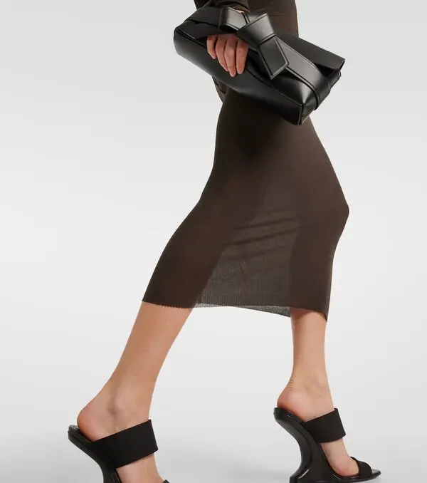 Rick Owens Jersey Midi Dress - Brown