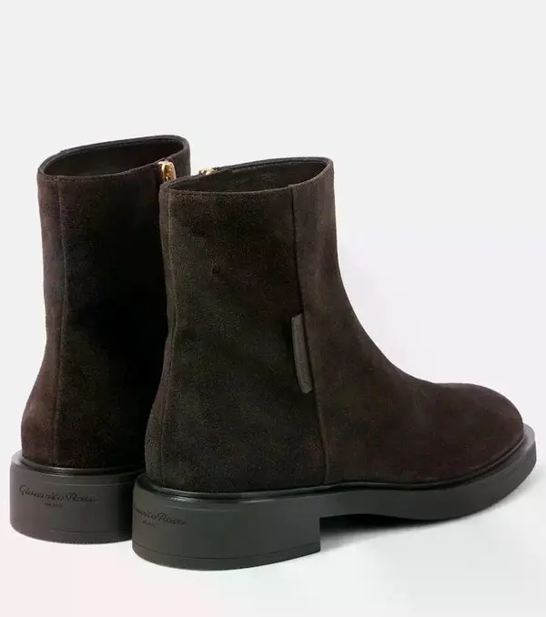 GIANVITO ROSSI Lexington Suede Ankle Boots - Brown