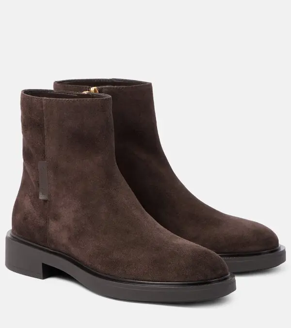 GIANVITO ROSSI Lexington Suede Ankle Boots - Brown