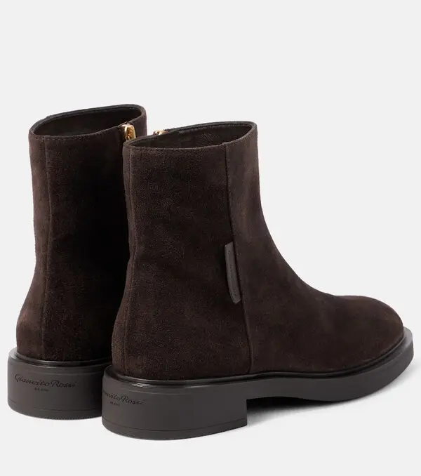 GIANVITO ROSSI Lexington Suede Ankle Boots - Brown