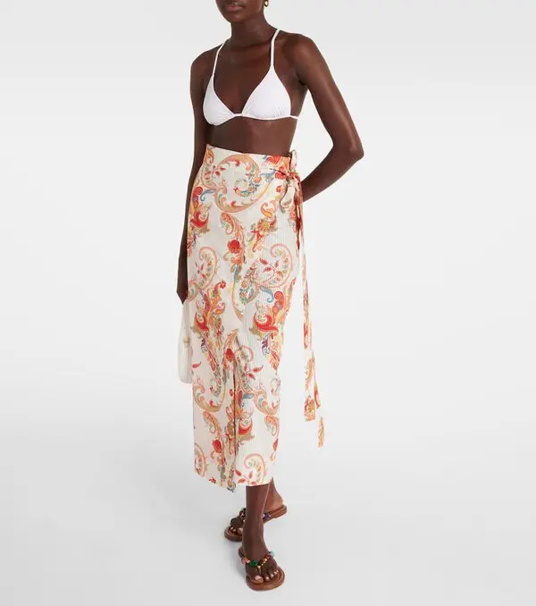 Etro Printed Cotton And Silk Beach Cover-up