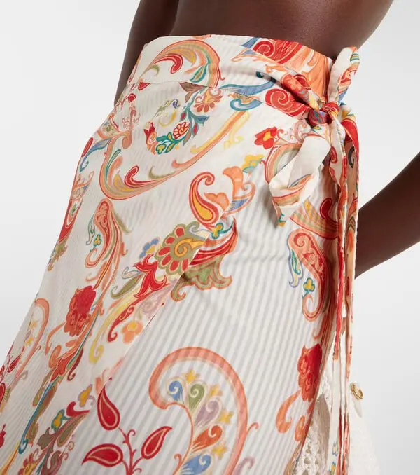 Etro Printed Cotton And Silk Beach Cover-up