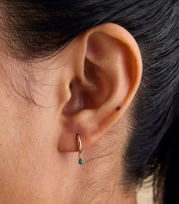 ASTRID & MIYU Pear Huggie Hoop Earrings - Gold
