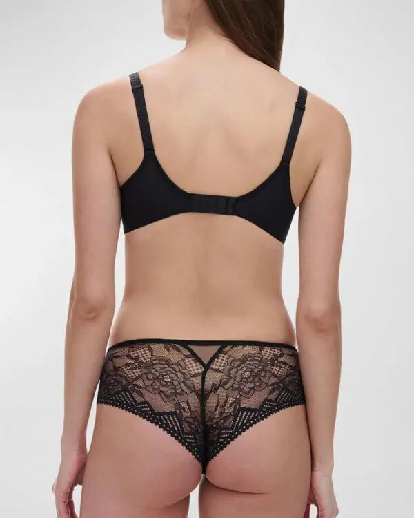 Chantelle Origins Floral Lace Demi Bra - Black