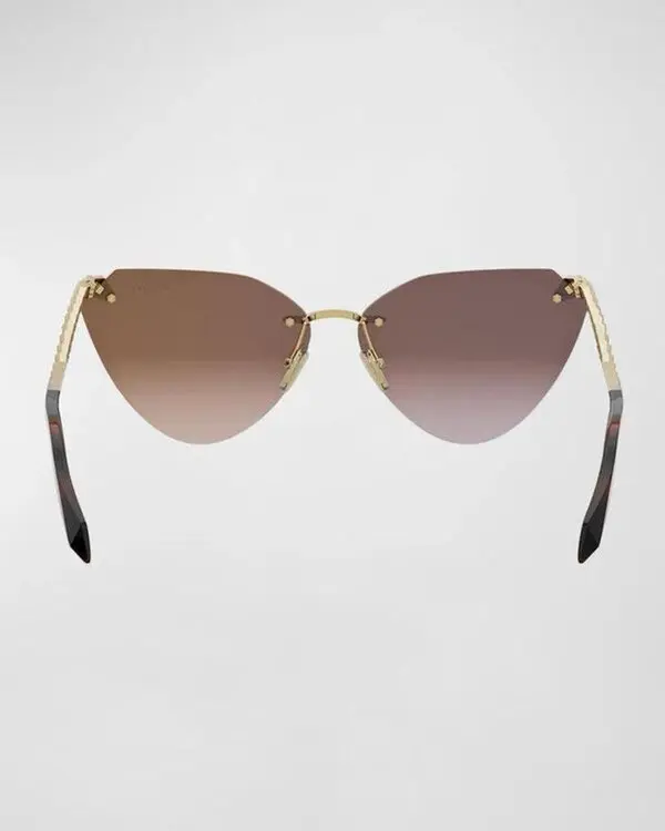 BVLGARI Serpenti Viper Cat-eye Sunglasses - Gold Gradient Brown