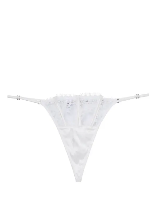 Fleur Du Mal Frankie Lace Thong - White