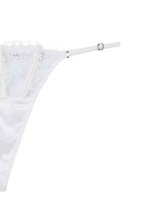 FLEUR DU MAL Frankie Lace Thong - White