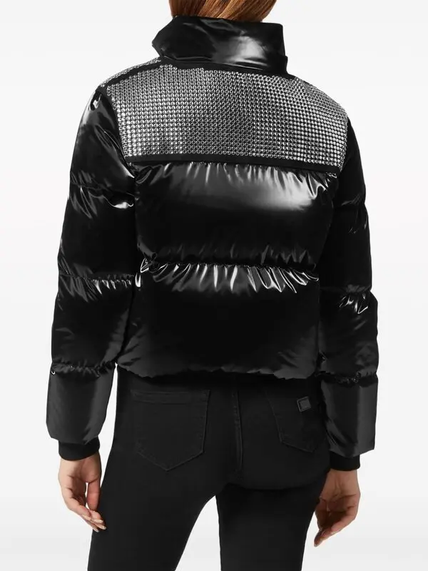 Philipp Plein Crystal-embellished Cropped Puffer Jacket
