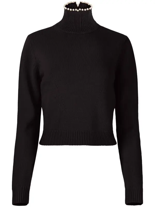 Nina Ricci Bead-embellished Wool-blend Jumper