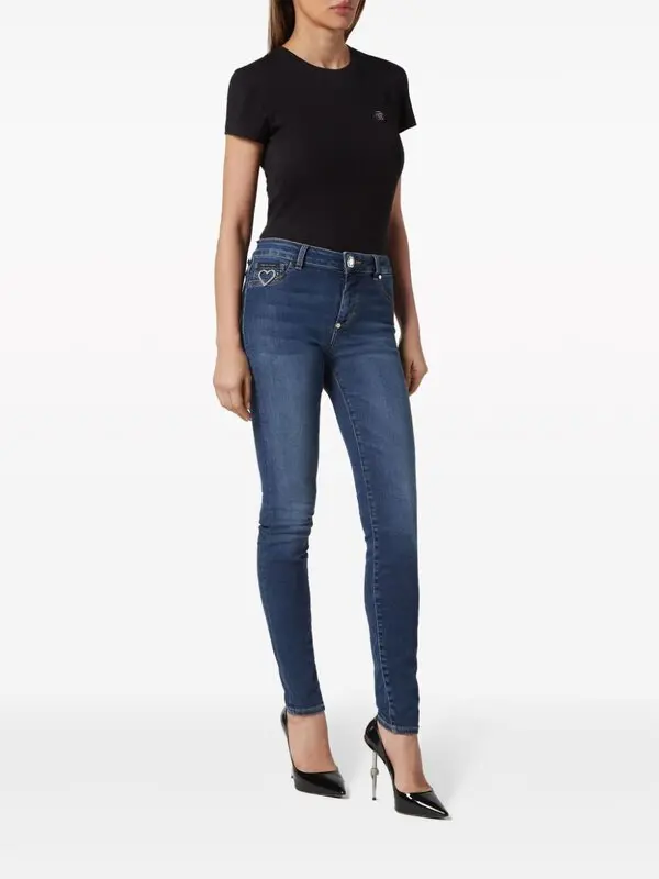 Philipp Plein Logo-appliqué Skinny Jeans - Blue