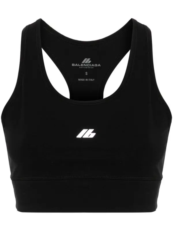 Balenciaga Reflective-logo Bra Top