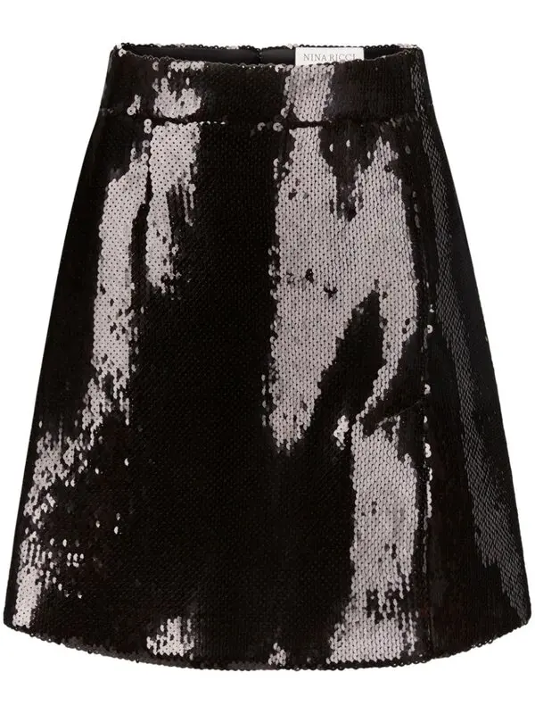 Nina Ricci Sequin Mini Skirt - Black