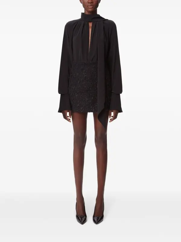 Nina Ricci Frayed Tweed Mini Skirt