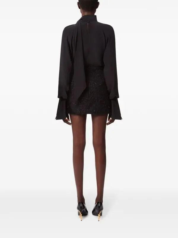 Nina Ricci Frayed Tweed Mini Skirt