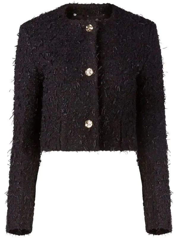 Nina Ricci Frayed Tweed Crop Jacket