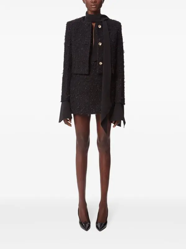 Nina Ricci Frayed Tweed Crop Jacket