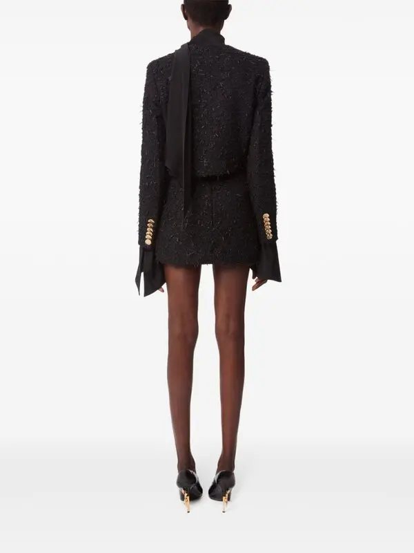 Nina Ricci Frayed Tweed Crop Jacket