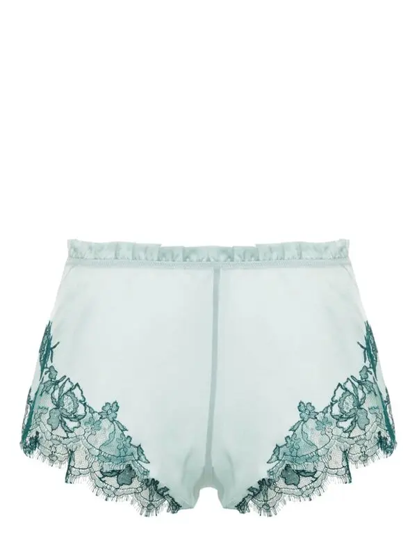 Carine Gilson Lace-trim Silk Pyjama Shorts - Blue
