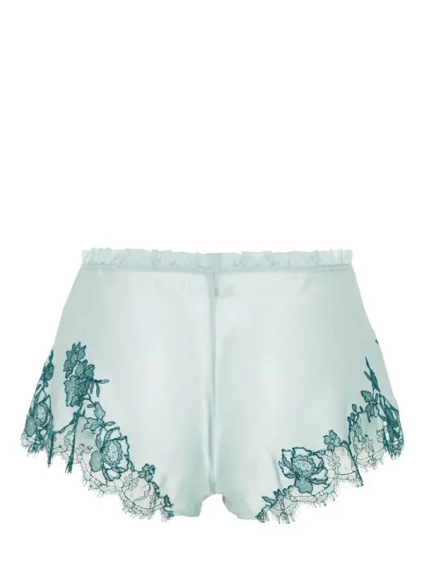 Carine Gilson Lace-trim Silk Pyjama Shorts - Blue