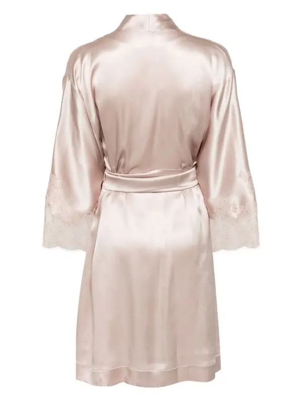 Carine Gilson Calais-caudry Lace-trim Silk Robe